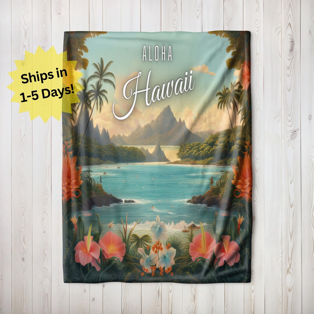 Aloha Hawaii Blanket, Velveteen Plush Blanket, Sherpa Fleece Blanket ...