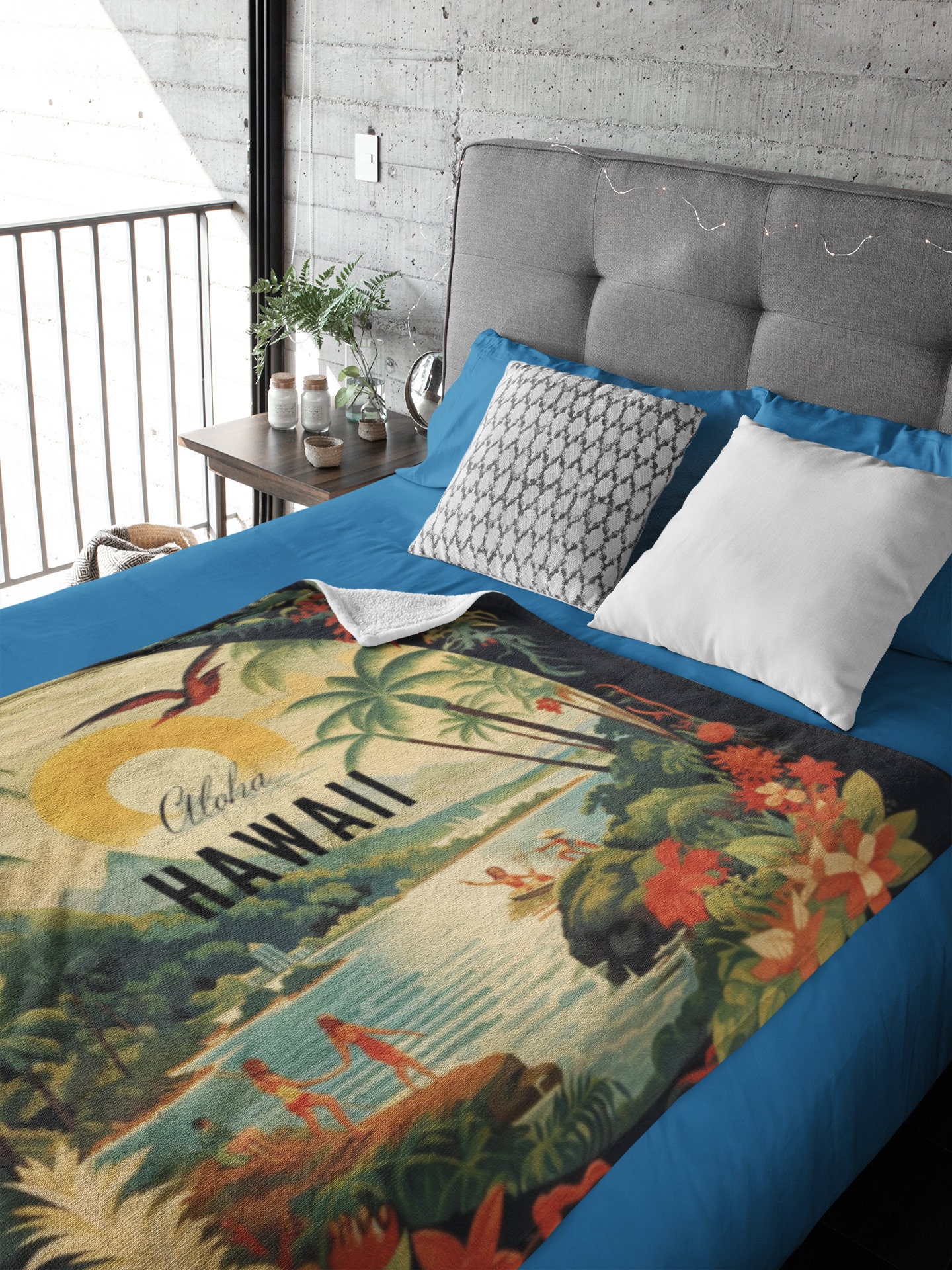 Aloha Hawaii Blanket, Velveteen Plush Blanket, Sherpa Fleece Blanket ...