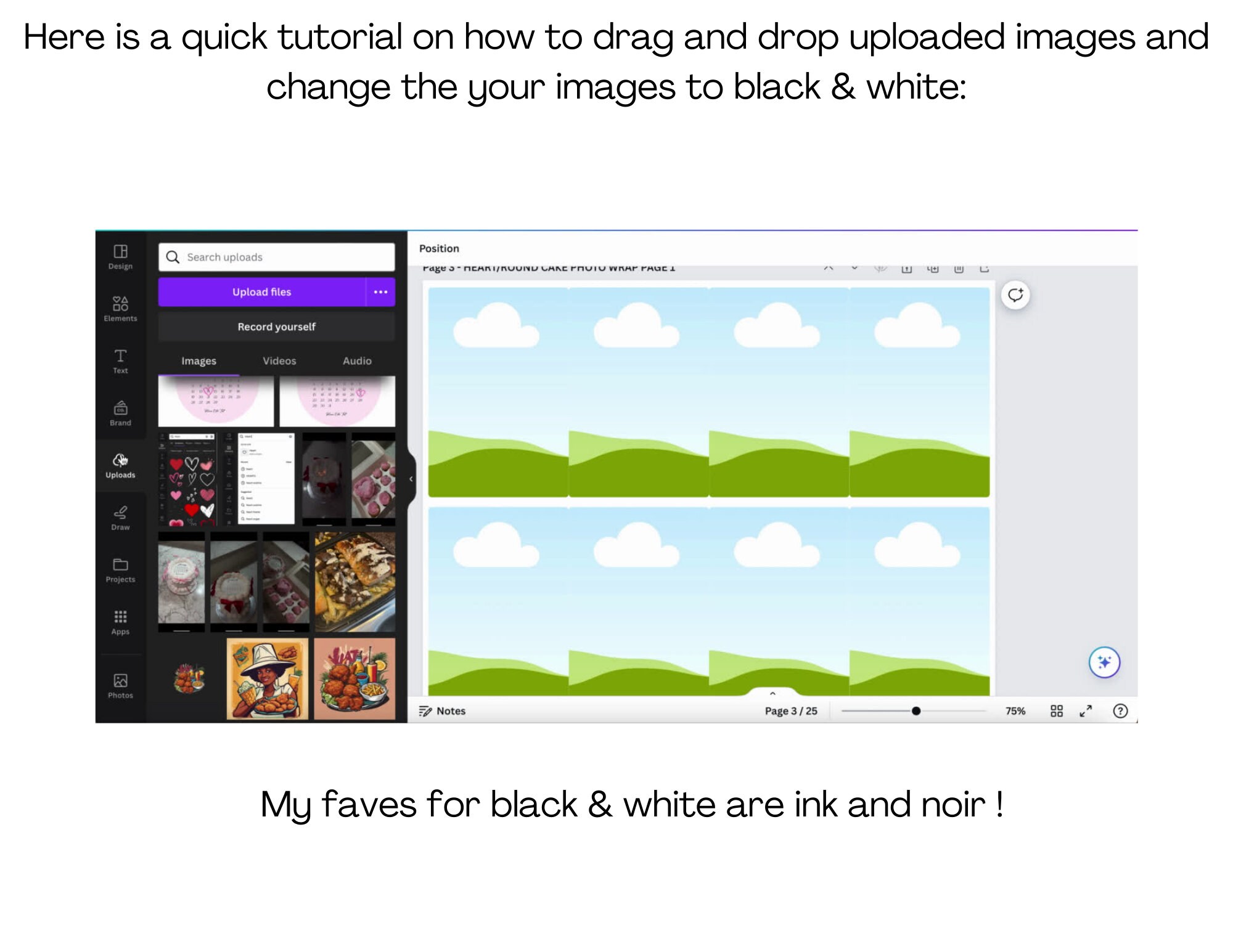 Easy Drag & Drop CANVA DIGITAL TEMPLATE |vintage Heart Cake 20+ Edible ...