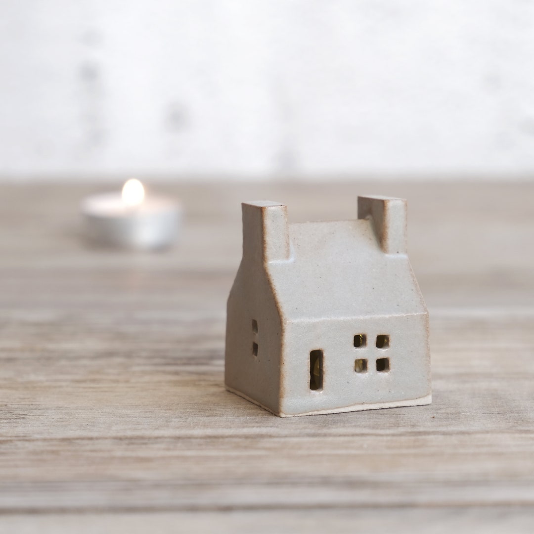 Tiny Ceramic Cottage in Sage, Little House, Ceramic Cottage, Pottery ...