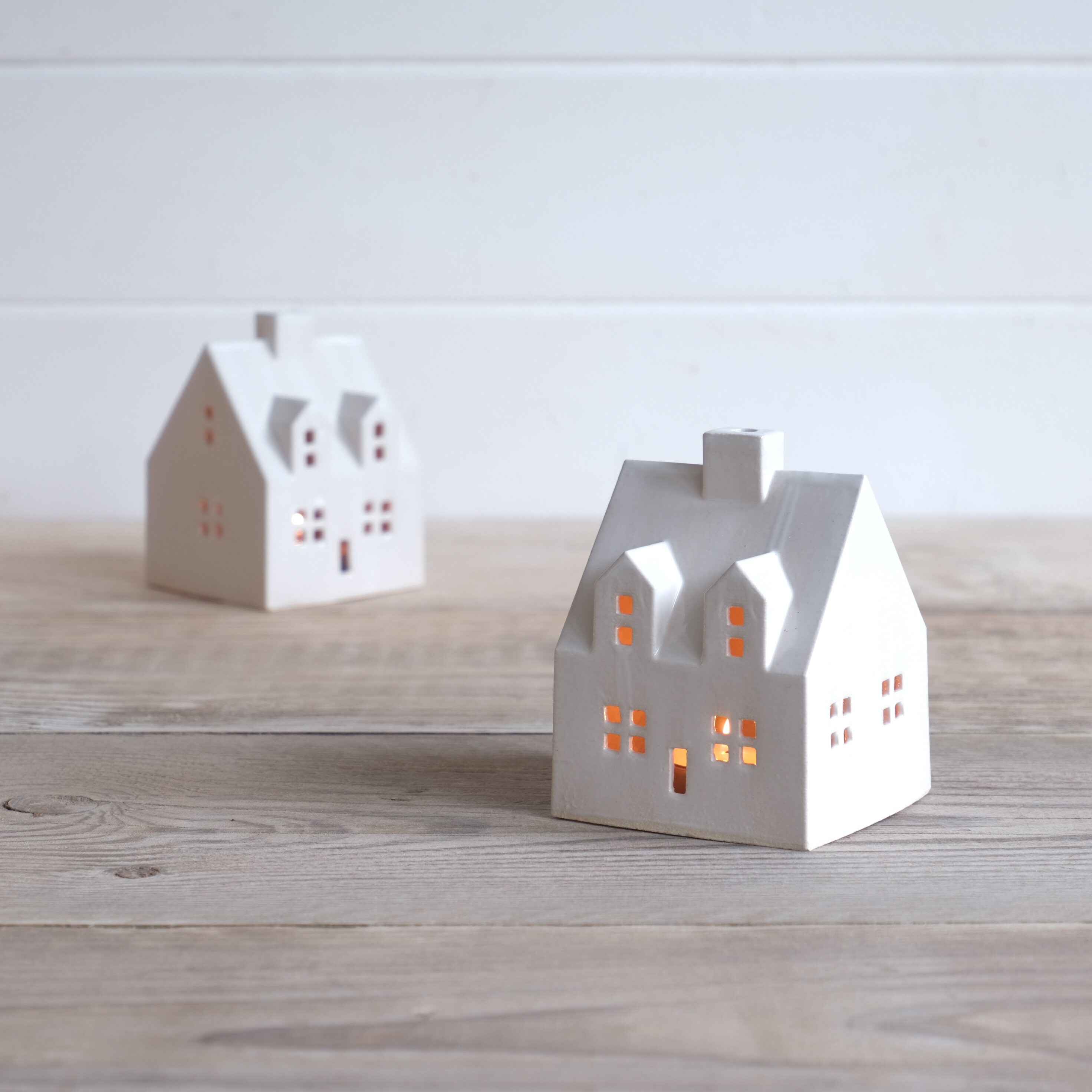 Ceramic Cottage Tealight House, LED Light Holder, Little Ceramic House ...