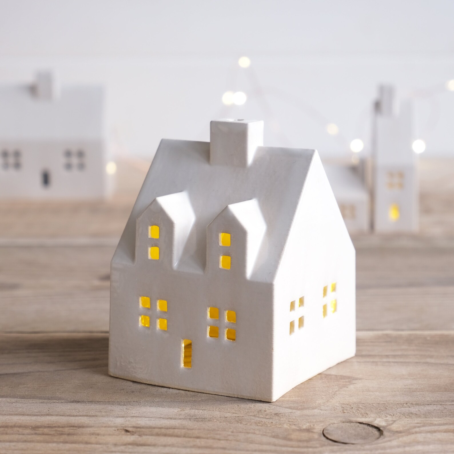 Ceramic Cottage Tealight House, LED Light Holder, Little Ceramic House ...