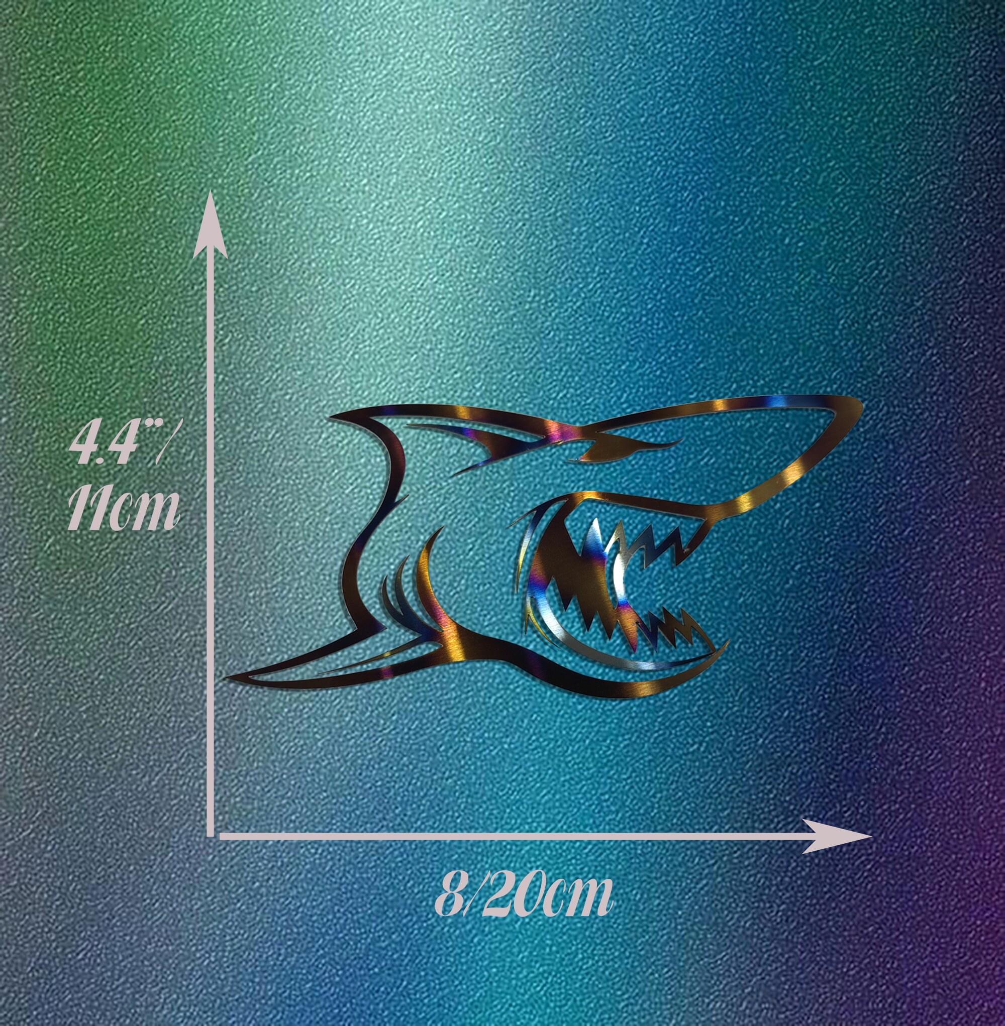 Burnt Metal Shark Sign, Bluing Art, Ocean Megalodon Silhouette, Indoor ...