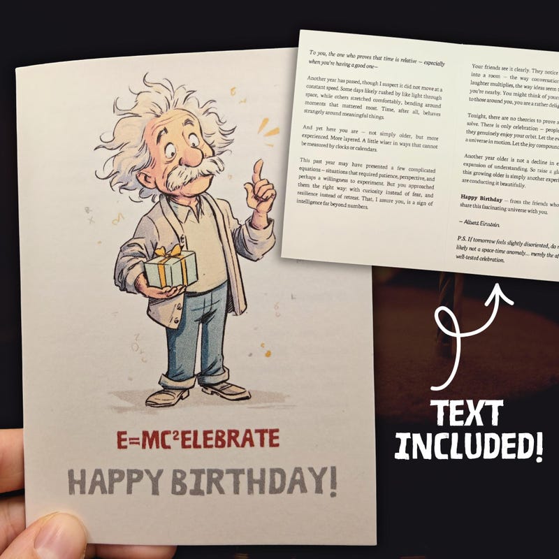 Einstein Birthday Cards - Etsy