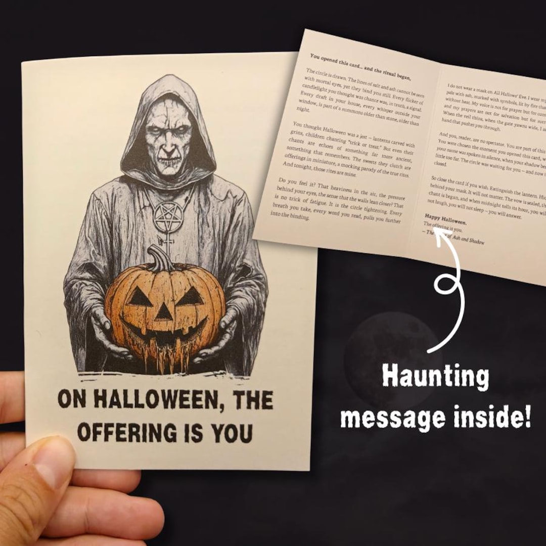 Halloween Greeting Card – Gothic Horror Handmade Card With Creepy ...