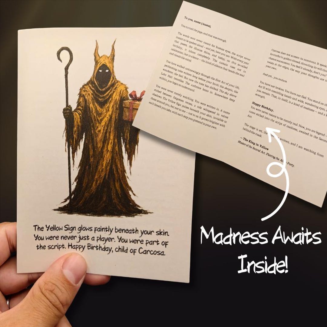 King in Yellow Birthday Card: Eldritch Horror Personalized Greeting - Etsy