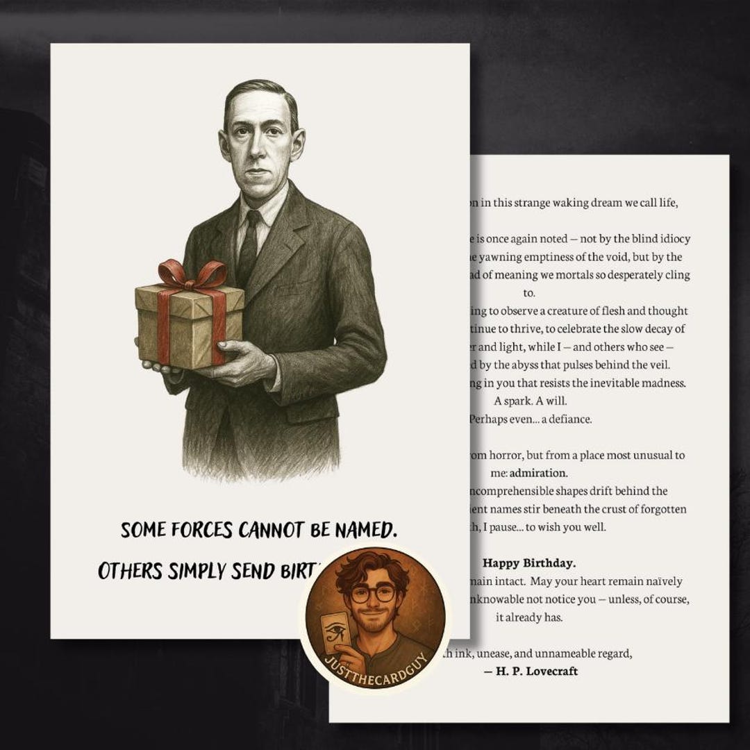 H.P. Lovecraft Birthday Card – Cosmic Horror Digital Greeting – With ...