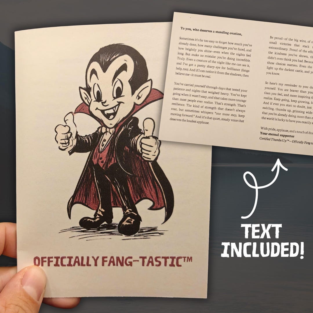 Dracula Encouragement Card – Gothic Support, Handmade A5 - Etsy