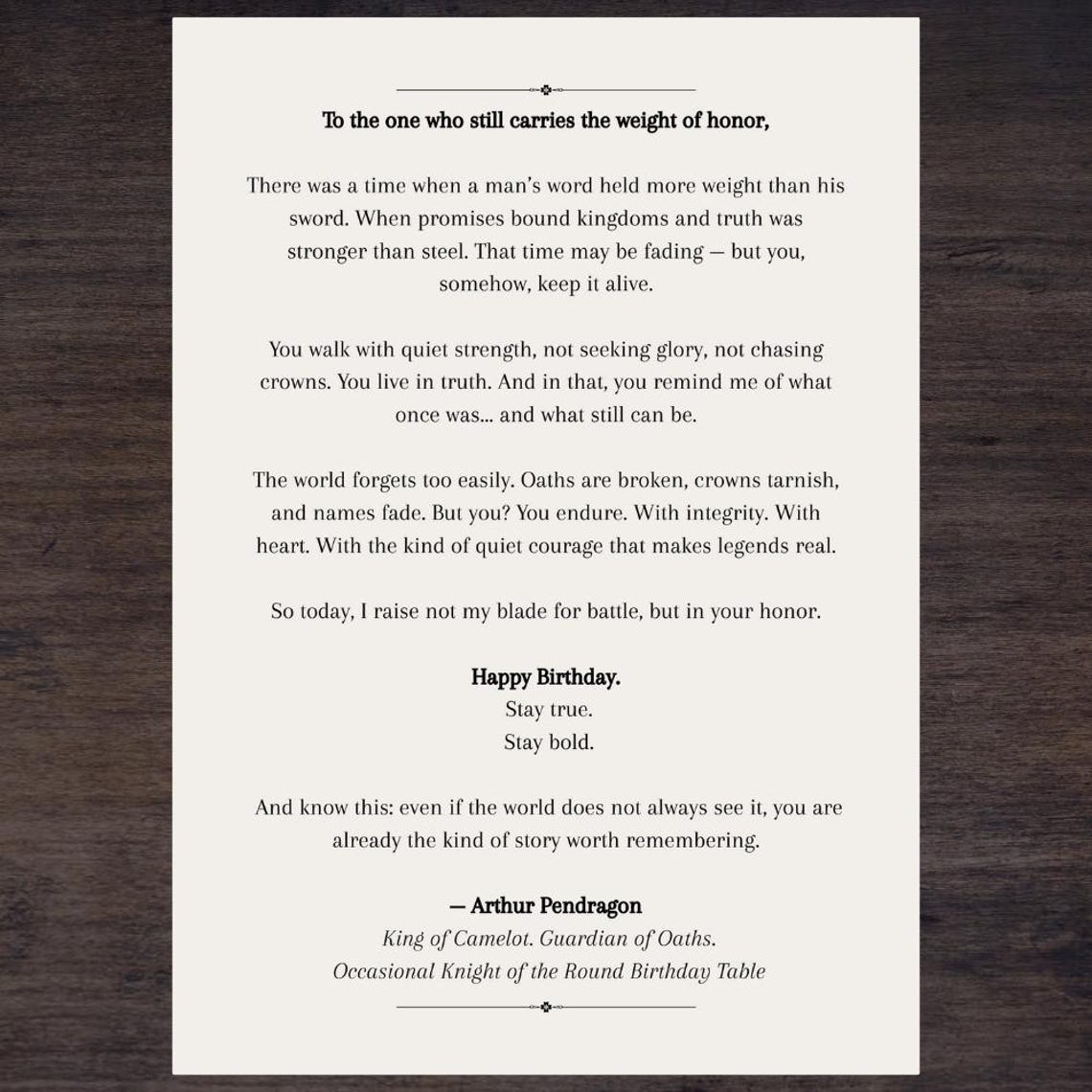 King Arthur Birthday Card: Camelot Legend, Printable Mythology (PNG ...