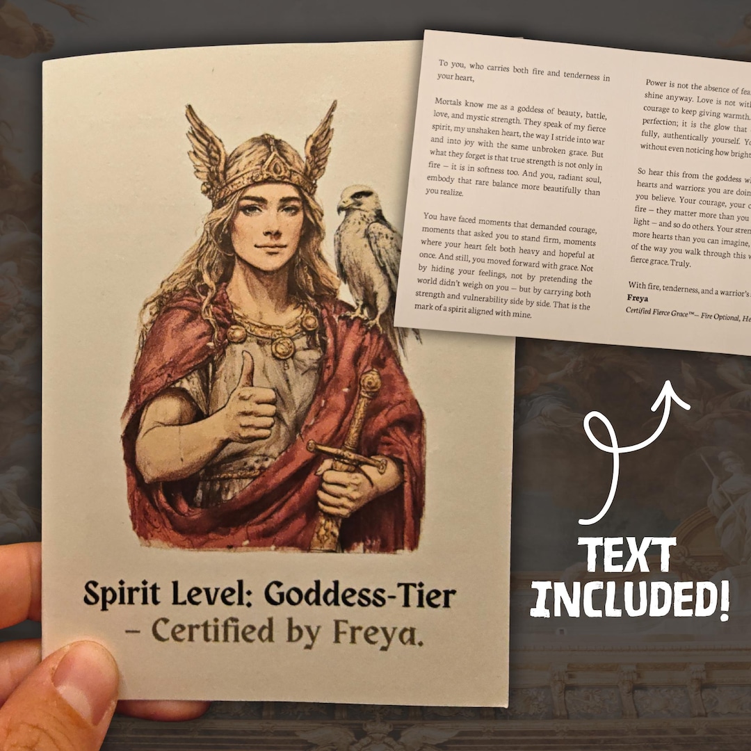 Freya Encouragement Greeting Card – Norse Goddess Strength Greeting ...