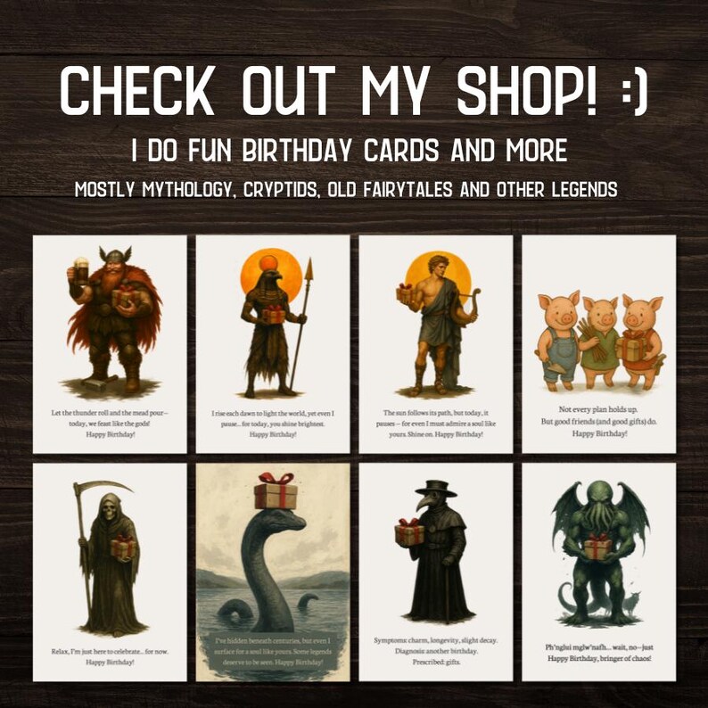 Yeti Birthday Card – Cryptid Legend Digital Download – Mystical ...