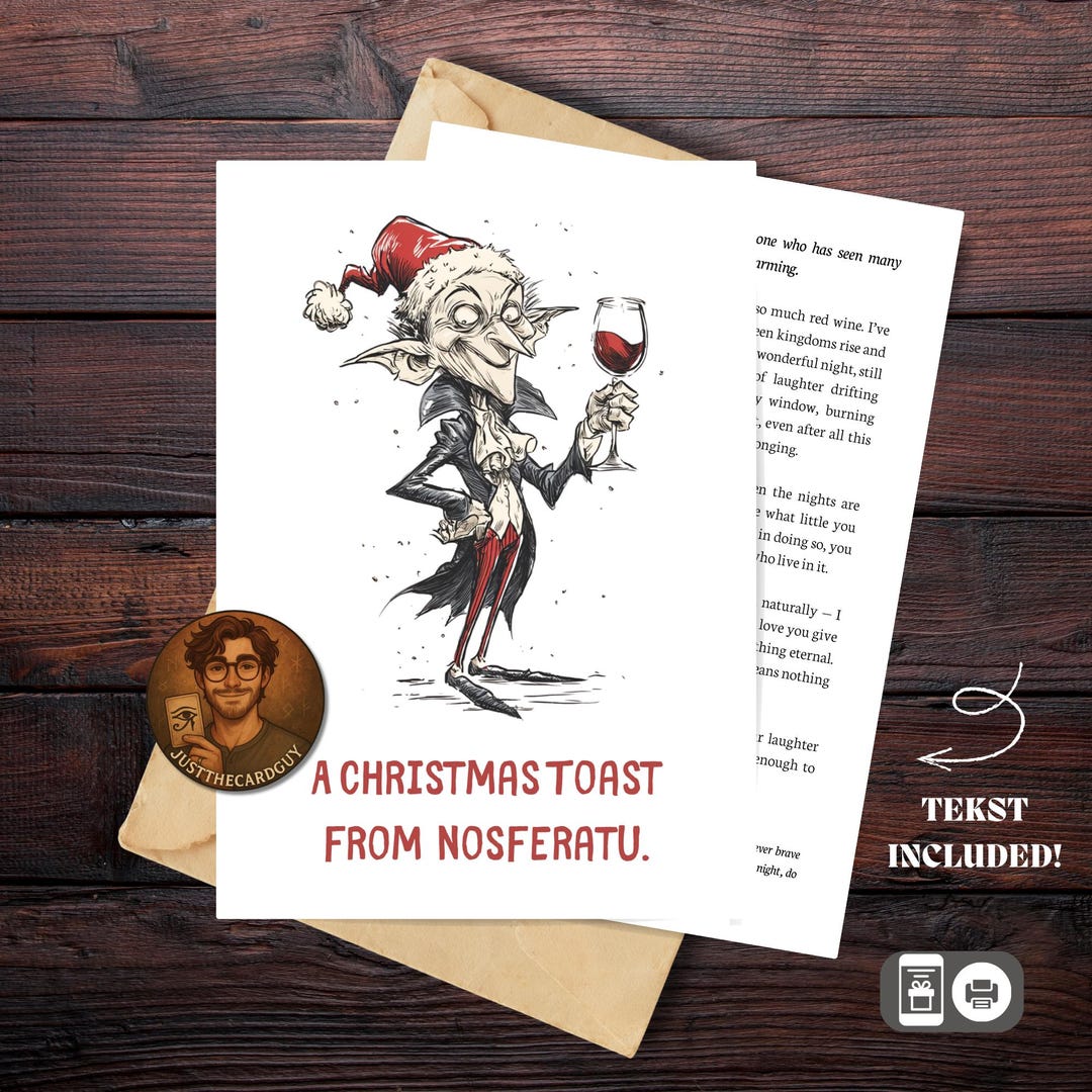 Nosferatu Christmas Card – Gothic Vampire Holiday Greeting (PNG PDF) - Etsy