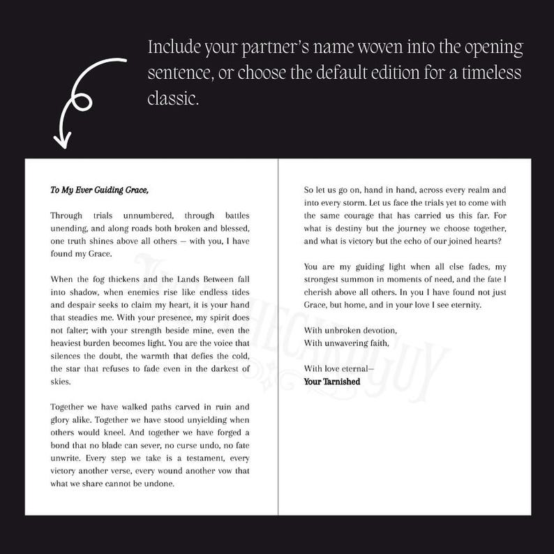 Tarnished Love Letter Card: Elden Ring Inspired Romantic Greeting ...