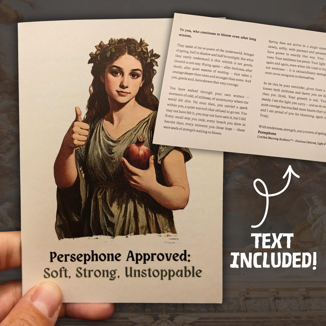 Persephone Encouragement Greeting Card – Soft Strength & Rebirth ...