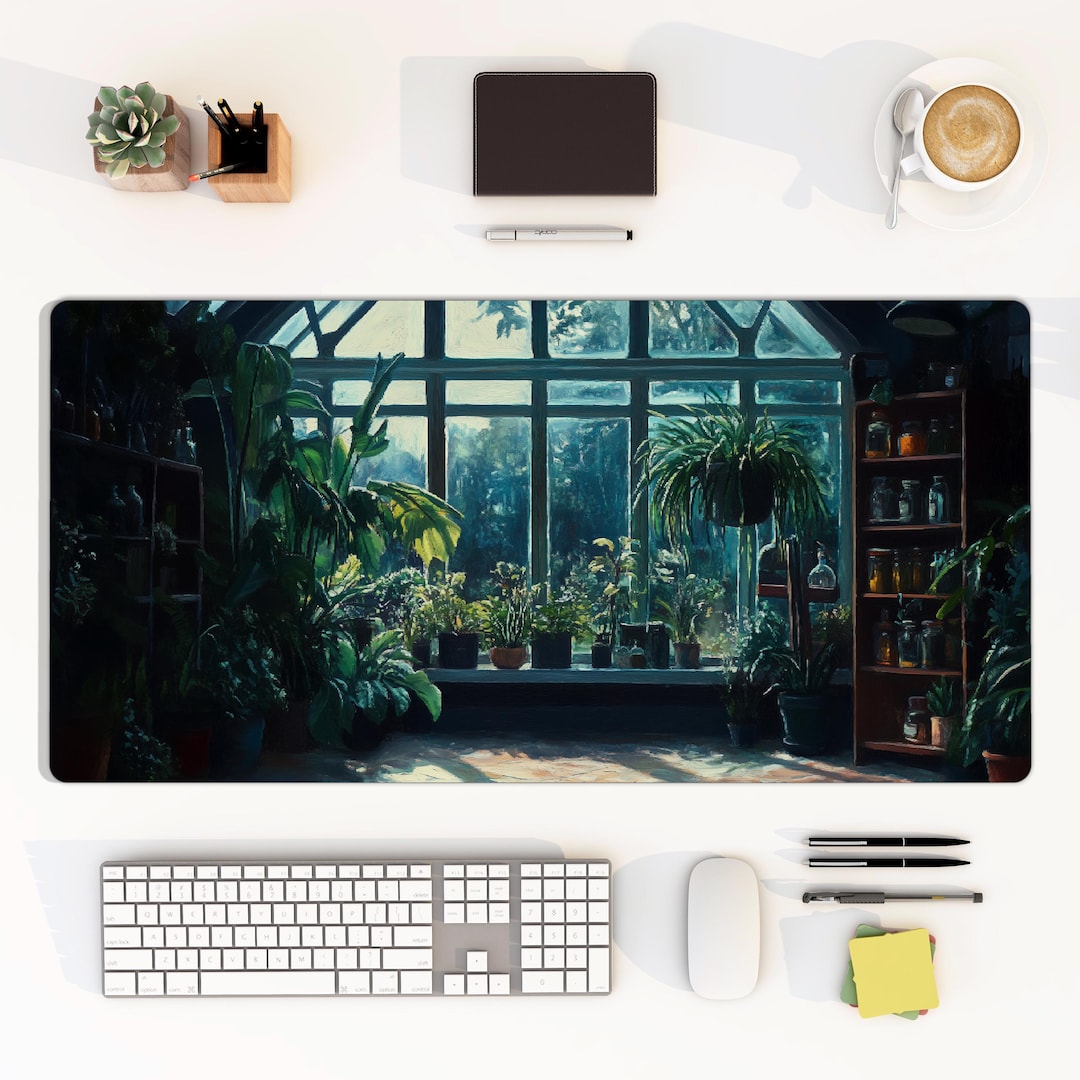 Cottagecore Floral Desk Mat | Botanical Mouse Pad | Aesthetic Office ...