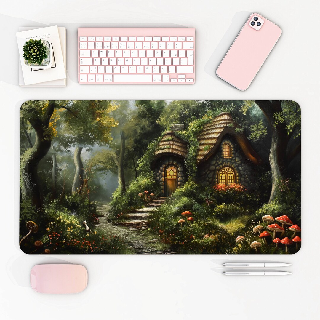 Cottagecore Desk Mat, Dark Cottage Core Desk Mat, Nature Desk Mat ...