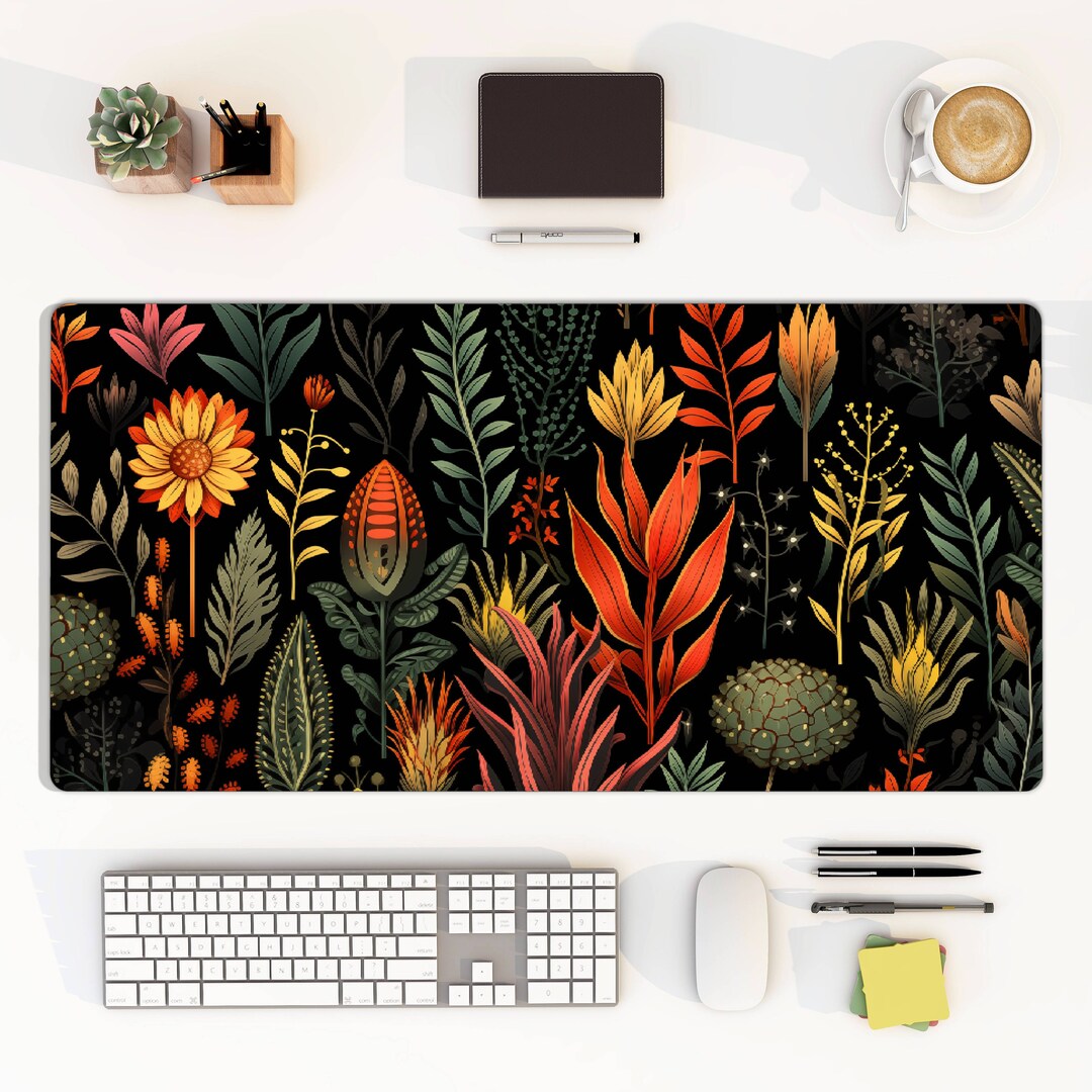 Succulent Desk Mat, Cottagecore Desk Mat, Dark Cottagecore Computer Mat ...