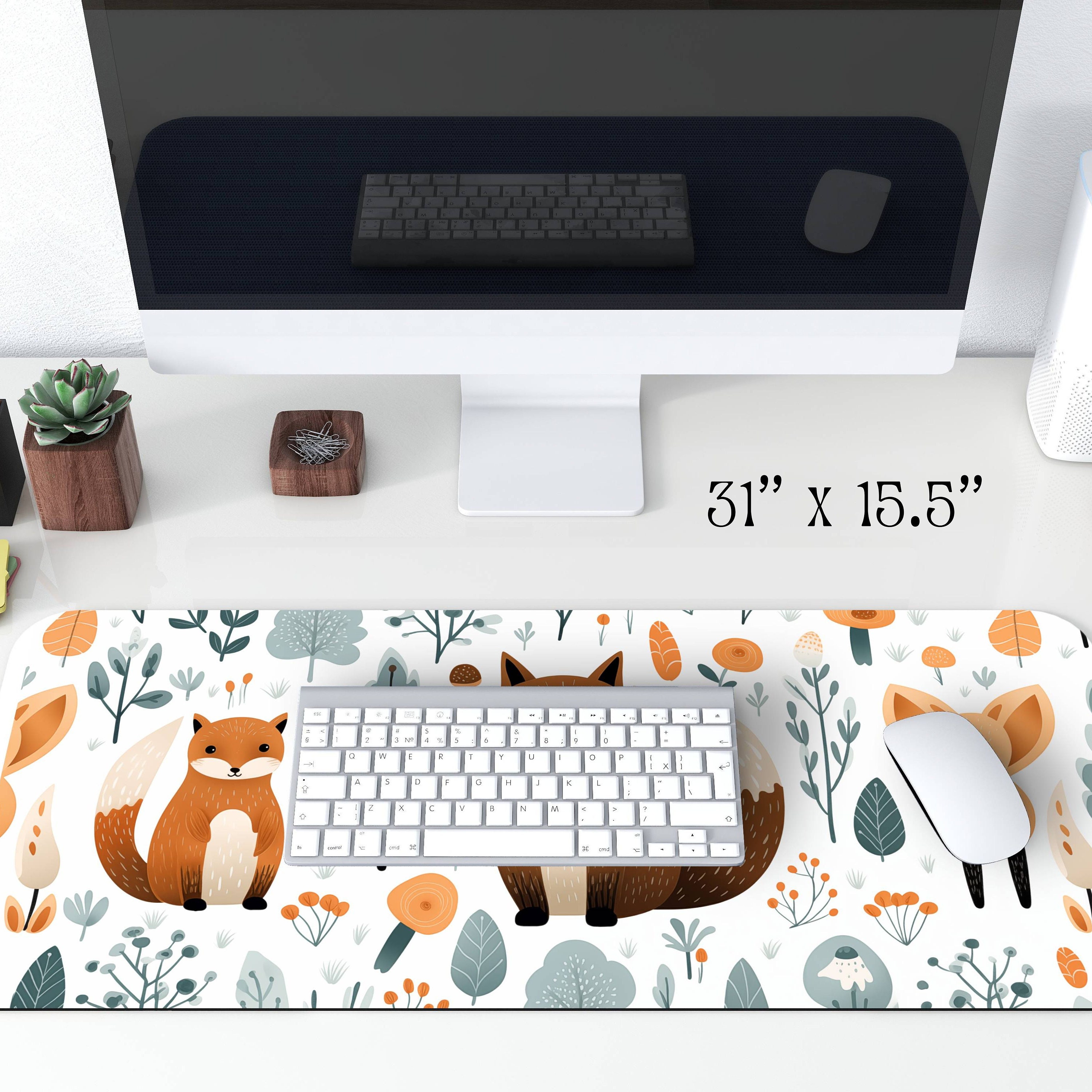 Cottagecore Desk Mat, Floral Desk Mat, Animal Desk Mat, Animal Gaming ...