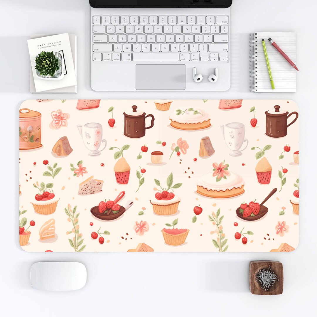 Baking Themed Desk Mat, Baking Cottagecore Desk Mat, Cute Food Desk Mat ...
