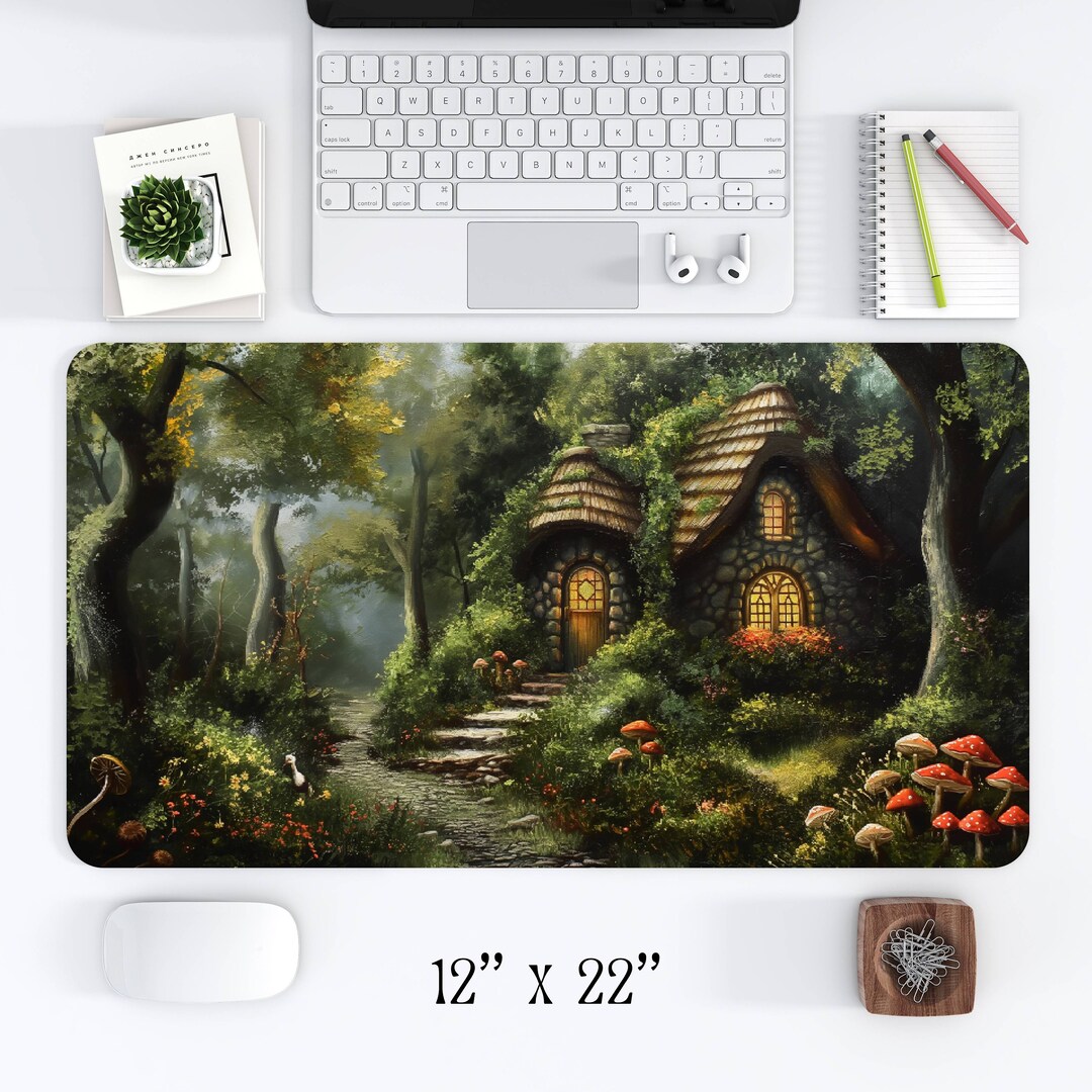Cottagecore Desk Mat, Dark Cottage Core Desk Mat, Nature Desk Mat ...