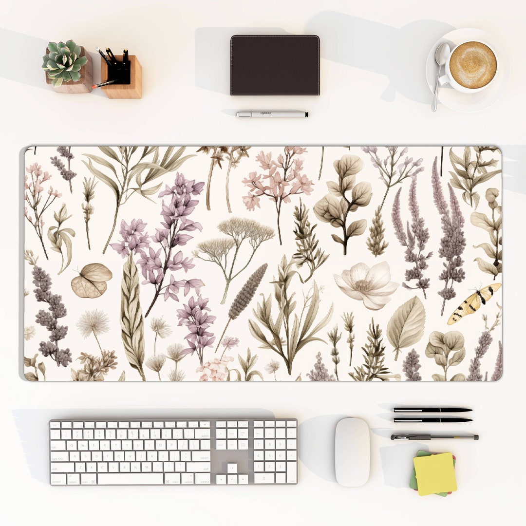Cottagecore Desk Mat, Floral Desk Mat, Nature Desk Mat, Flower Computer ...