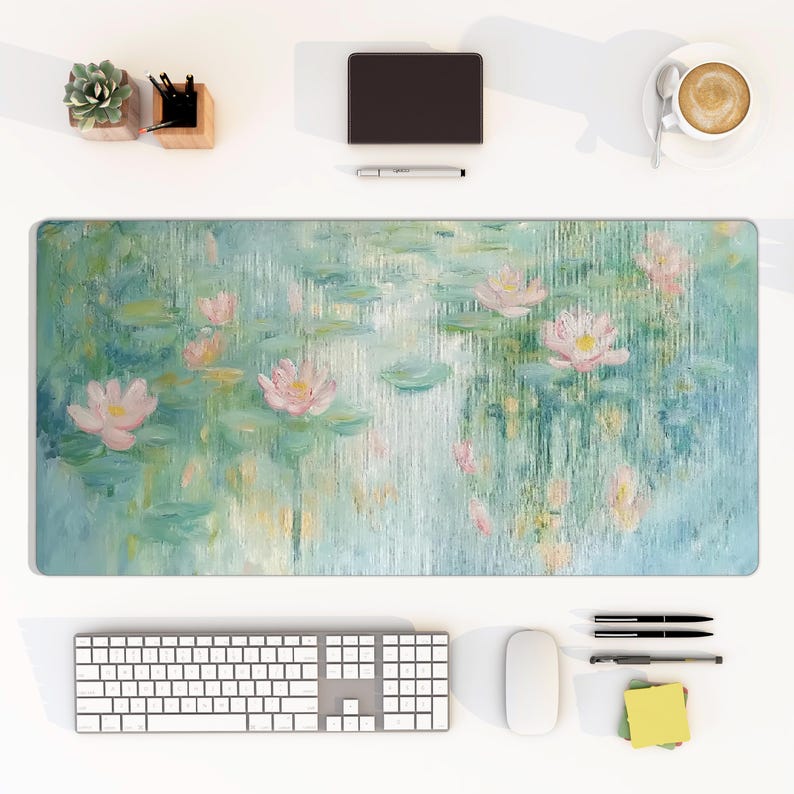 Floral Desk Mat, Cottagecore Desk Mat, Artsy Desk Mat, Gift for Office ...