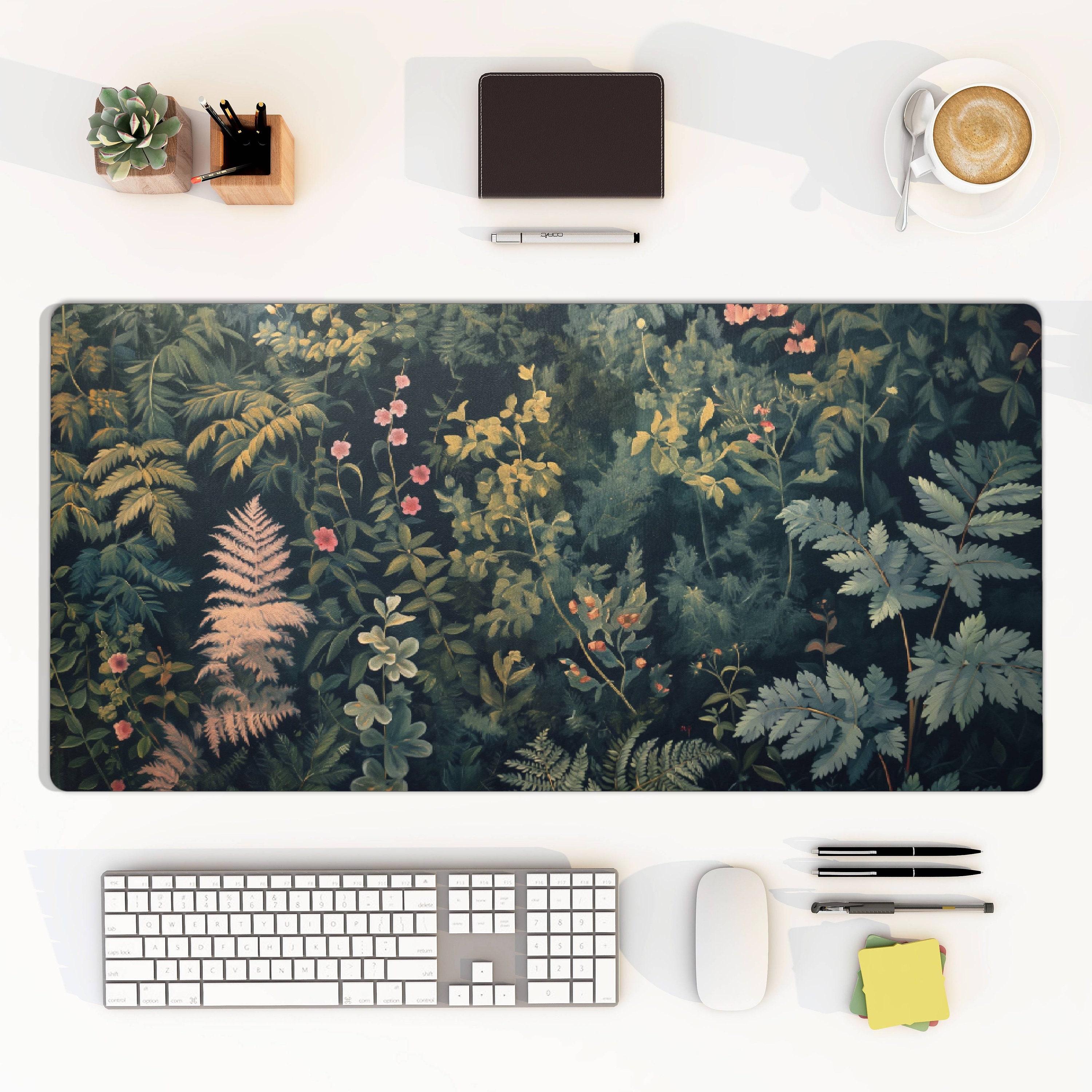 Cottagecore Desk Mat, Floral Desk Pad, Wildflower Desk Mat, Plant Desk ...