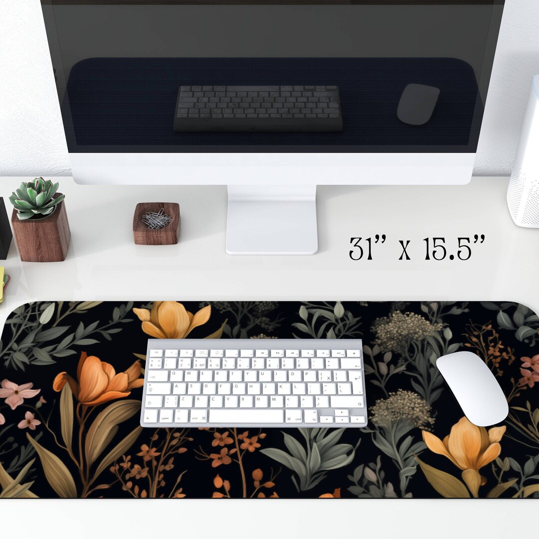 Cottagecore Desk Mat, Dark Cottagecore Desk Mat, Floral Mousepad ...
