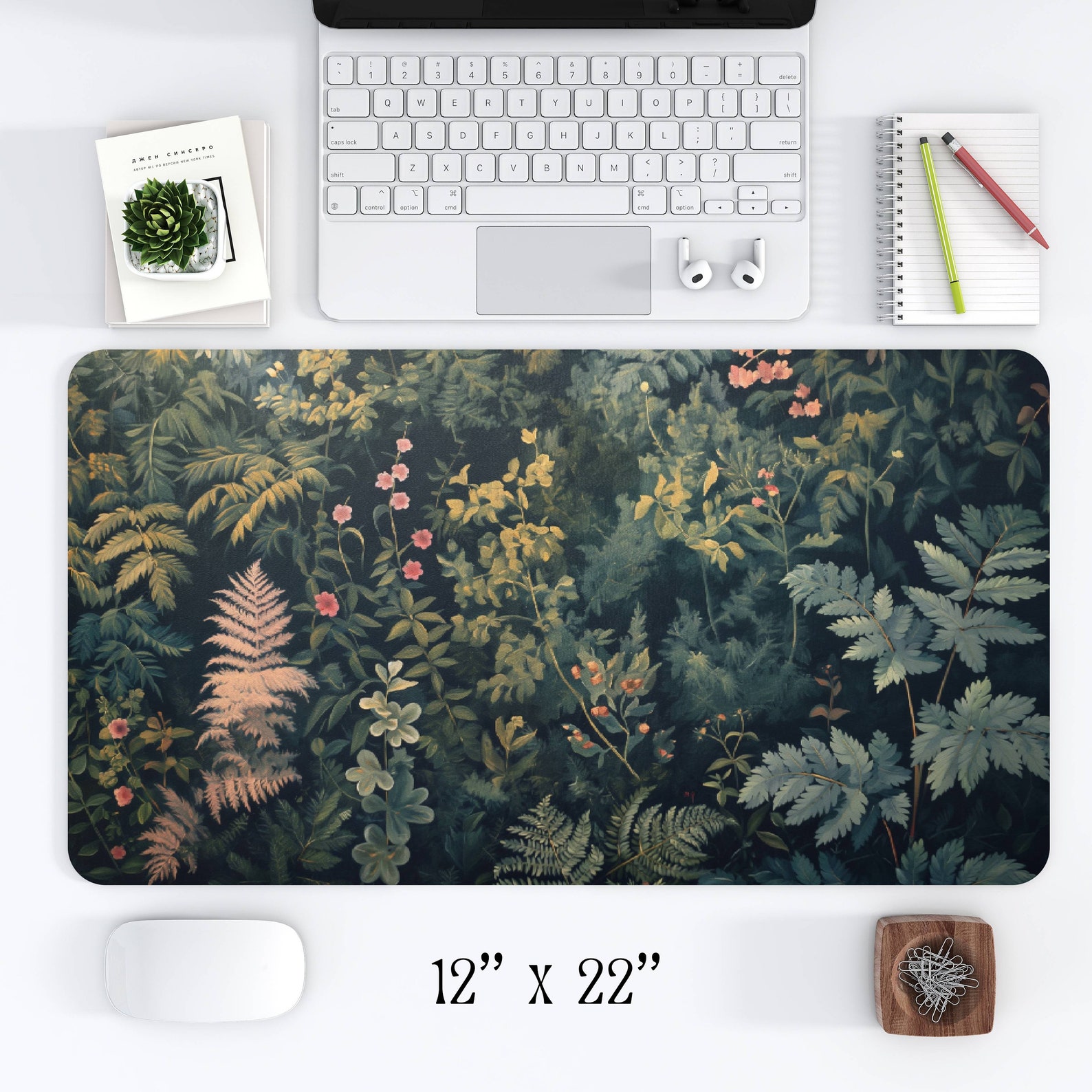 Cottagecore Desk Mat, Floral Desk Pad, Wildflower Desk Mat, Plant Desk ...