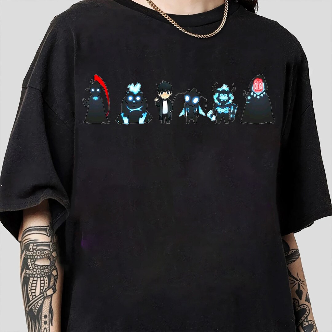Anime T-shirt Solo Leveling Inspired Chibi Tee Trendy Japanese Tshirt ...