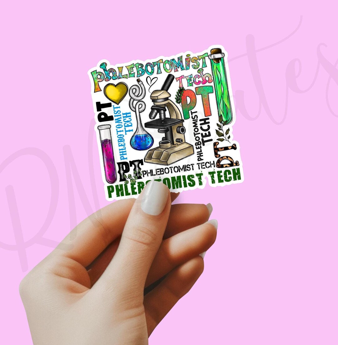 Phlebotomist Sticker, Lab Tech Sticker, Phlebotomist, Laptop Sticker ...