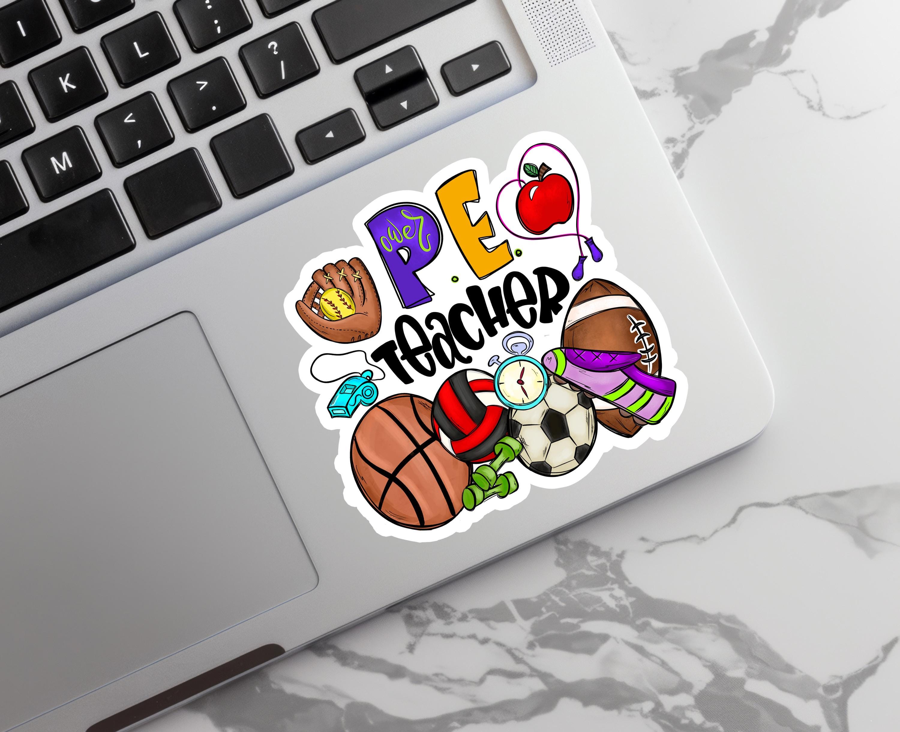 Physical Education Teacher Sticker, PE Teacher Sticker, Laptop Sticker ...