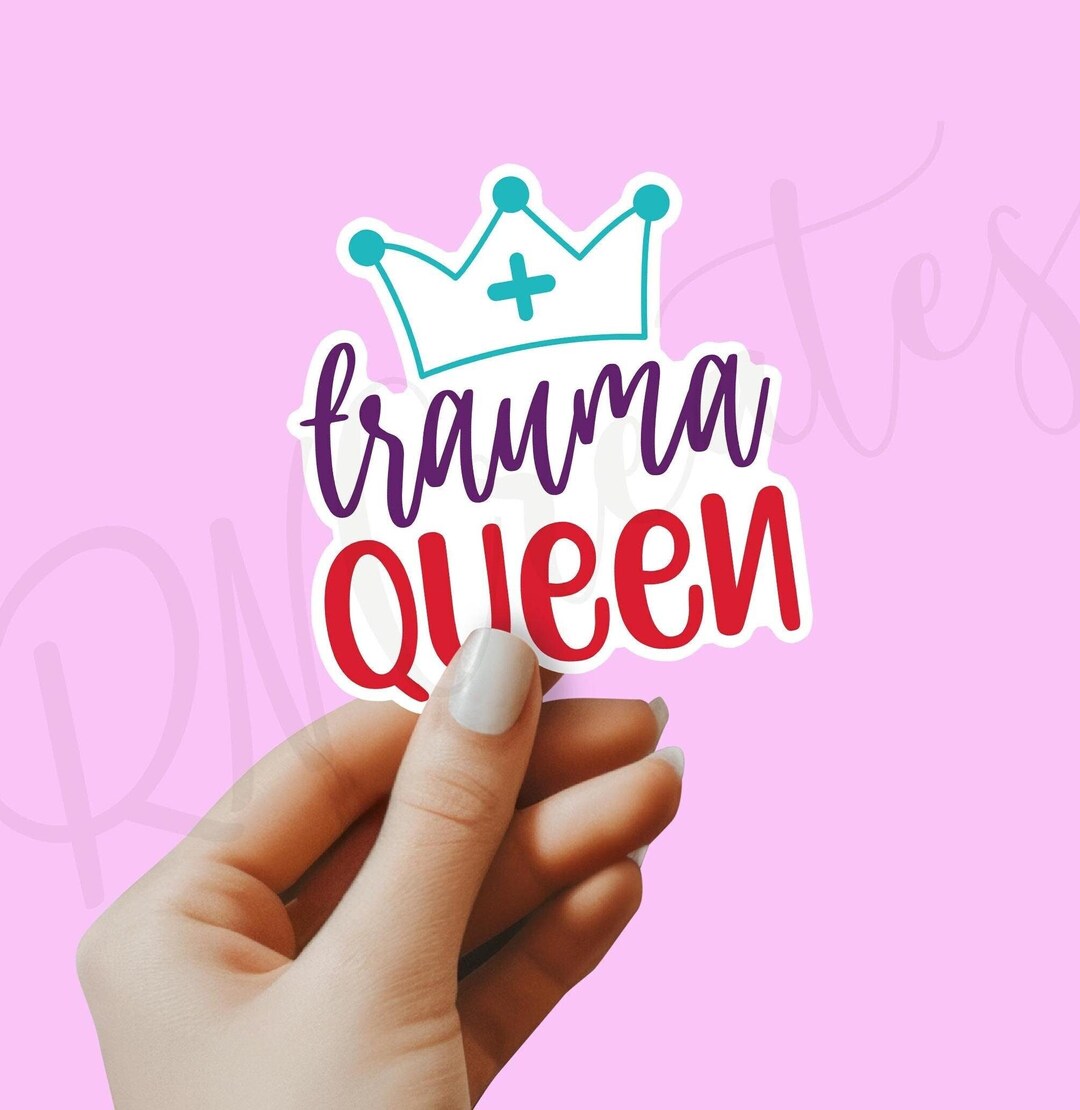 Nurse Sticker, Trauma Queen RN Sticker, Laptop Sticker, Laptop Decal ...