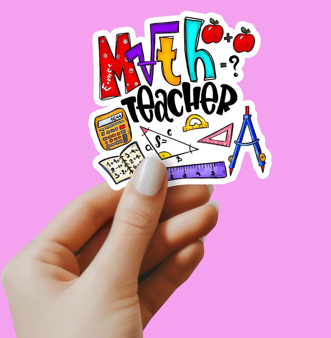 Math Teacher Sticker, Mathematics Teacher Decal, Laptop Sticker ...