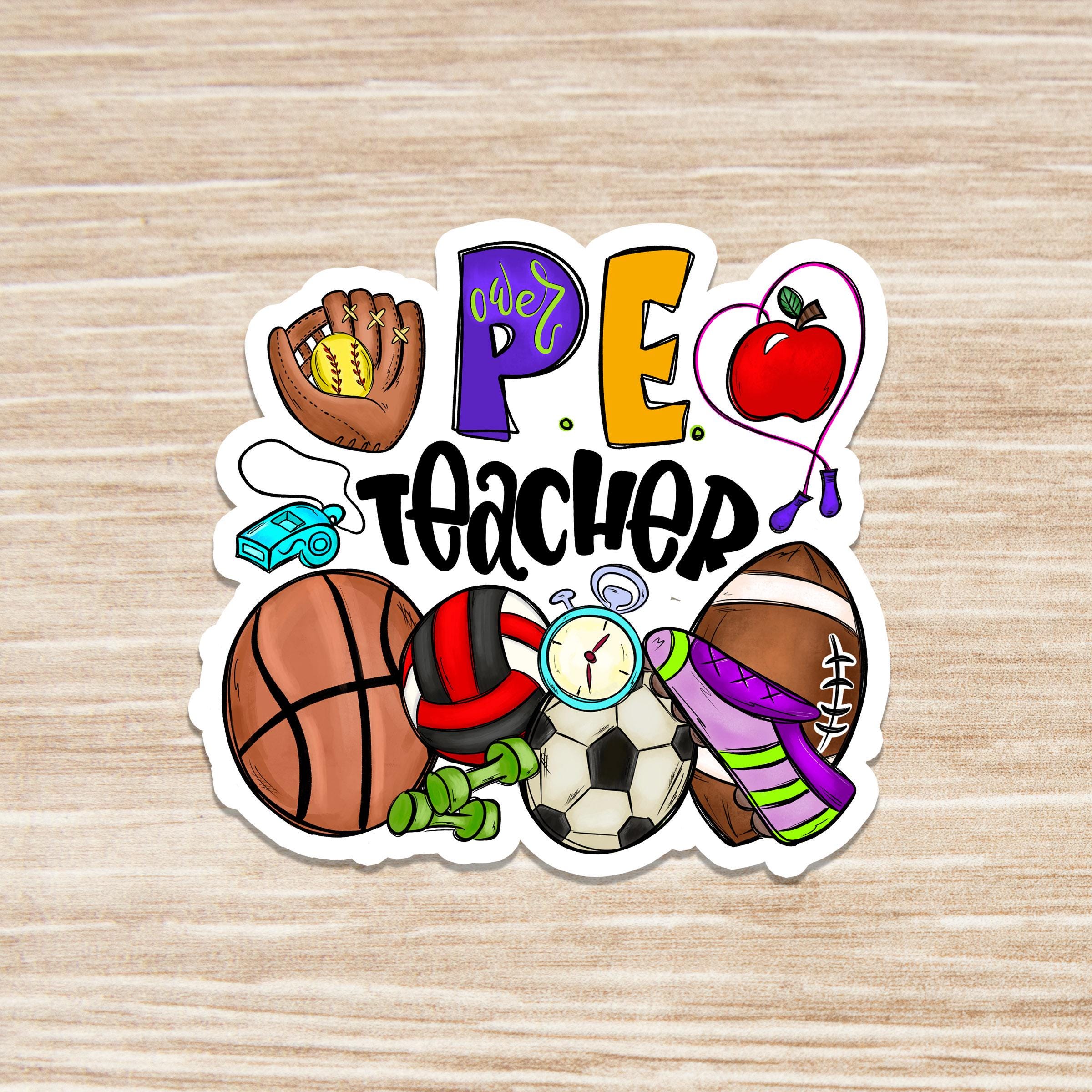 Physical Education Teacher Sticker, PE Teacher Sticker, Laptop Sticker ...