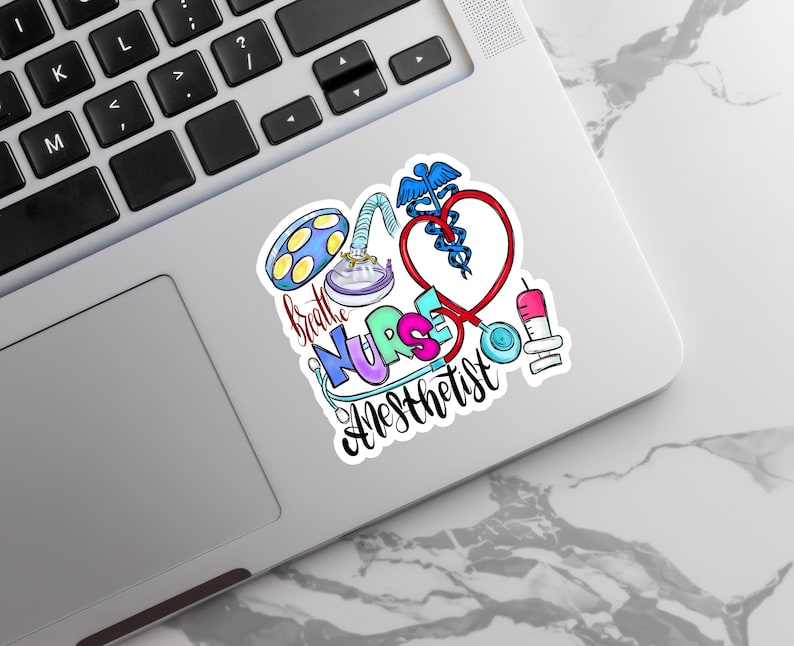 Nurse Anesthetist Sticker, CRNA Sticker, Laptop Sticker, Laptop Decal ...