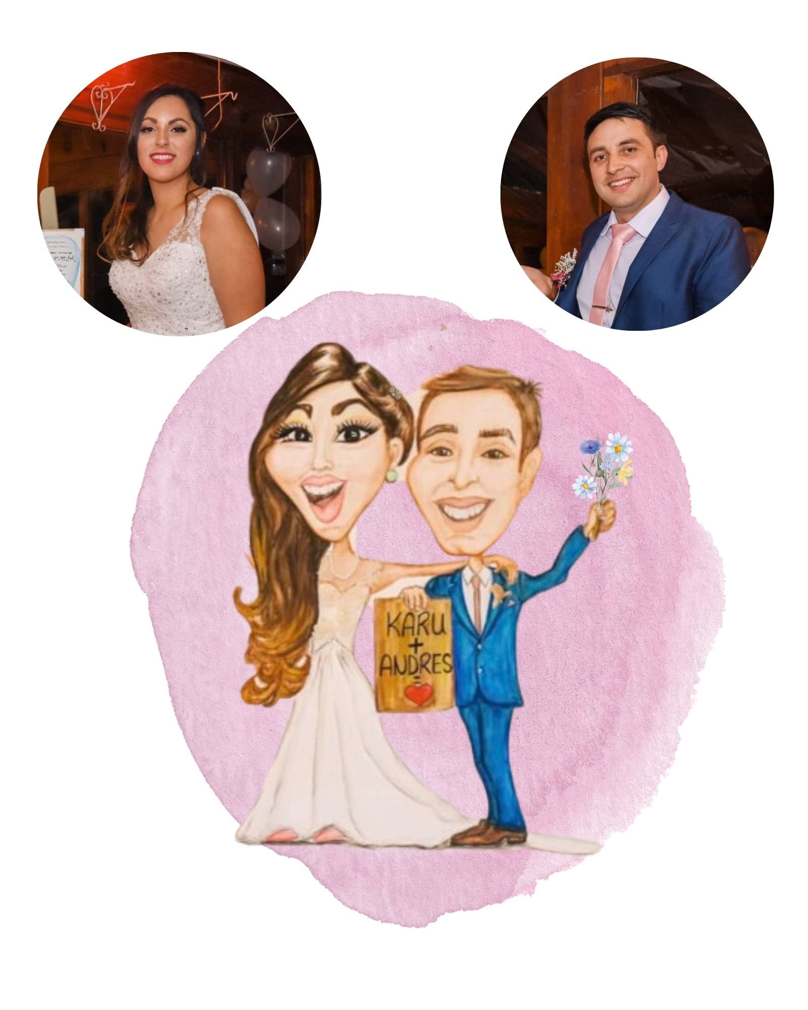 Caricatures of the Bride and Groom, Virtual Wedding Invitation ...