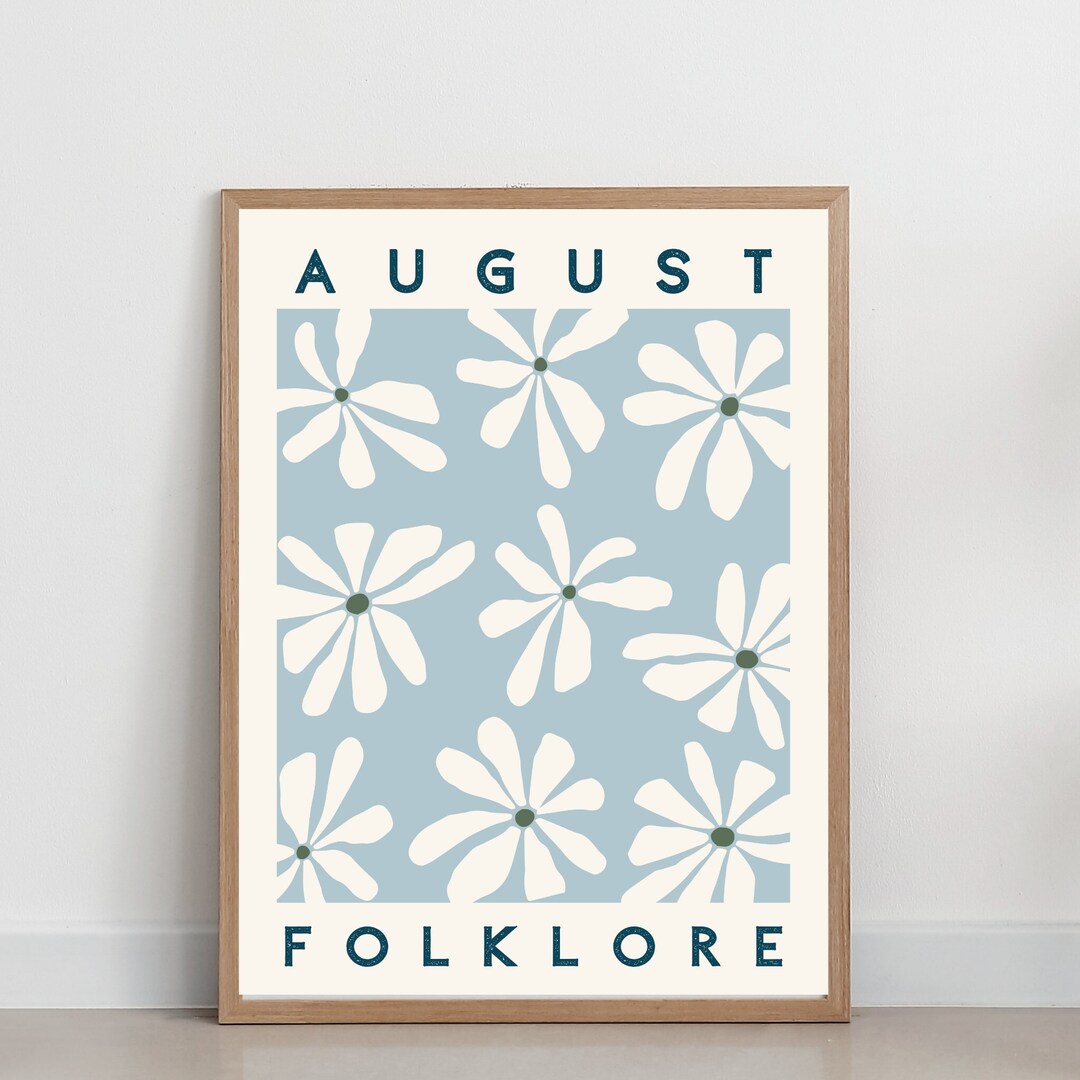 August Printable Poster Folklore Album Taylor Swift Gift for Swifties ...