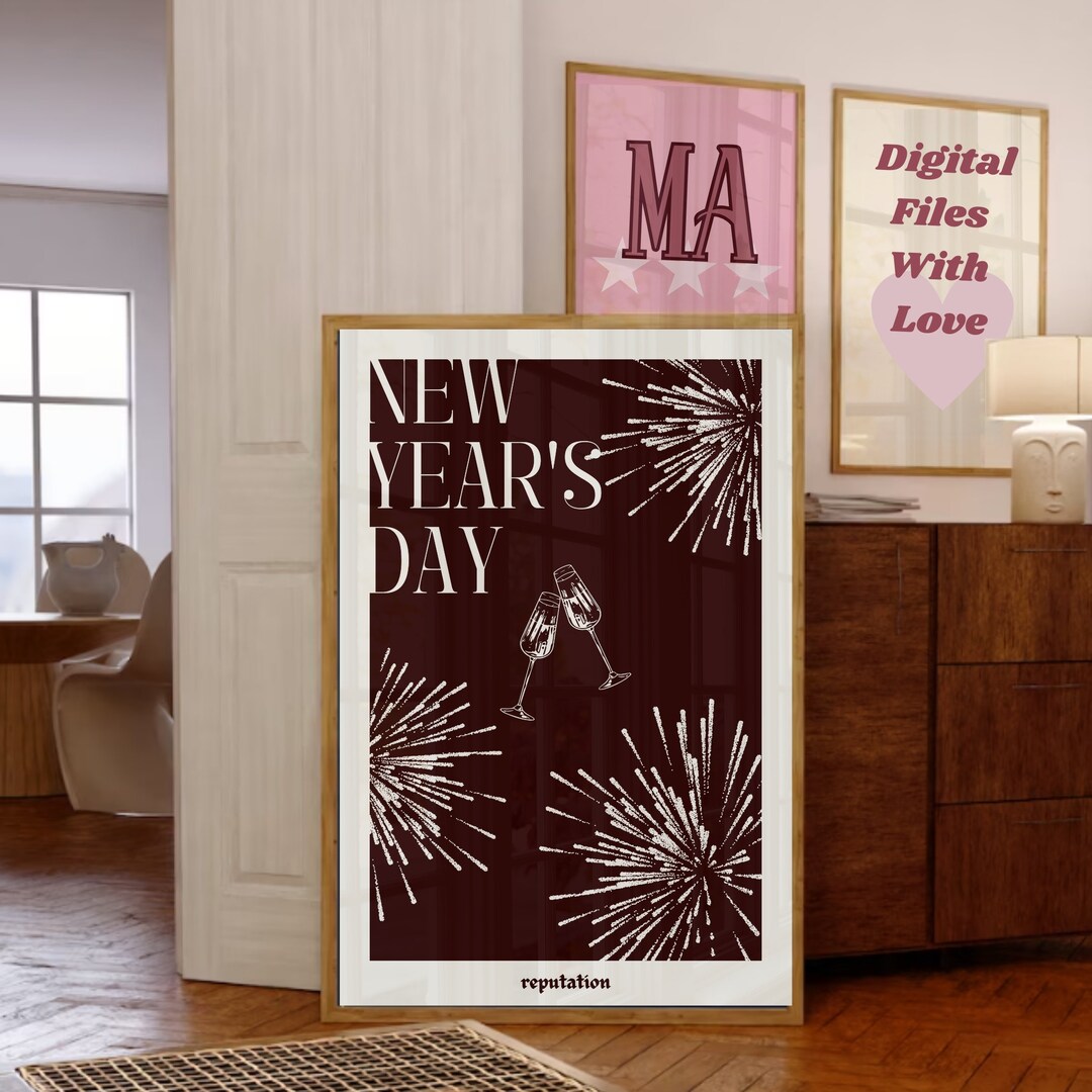 New Year's Day Printable Wall Art Poster Reputation Era Lyrics Retro ...