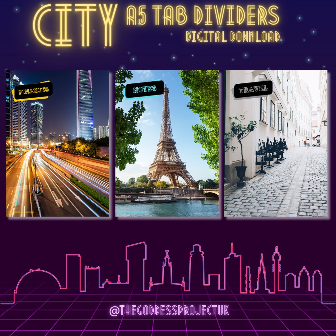 PART 1 CITIES A5 Tab Divider Pages / Monthly Dividers / Tracker ...