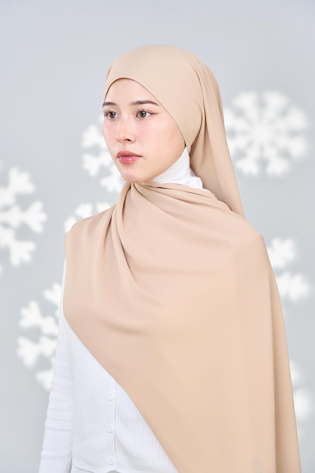 Cappuccino Chiffon Crepe Hijab: the Ordinary Collection - Etsy