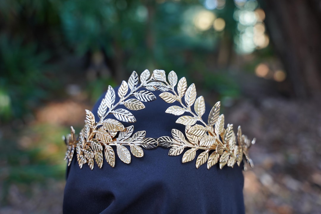 Greek Goddess God Gold Leaf Wreath Zeus Athena Aphrodite Tiara Crown ...