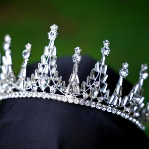 Ice Queen Silver Crystal Spike Tiara Bridal Crown Birthday Wedding Gift ...