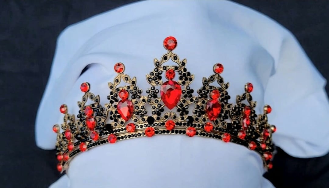 Blood Red Crystal Tiara Vampire Queen Bridal Goth Crown Birthday ...
