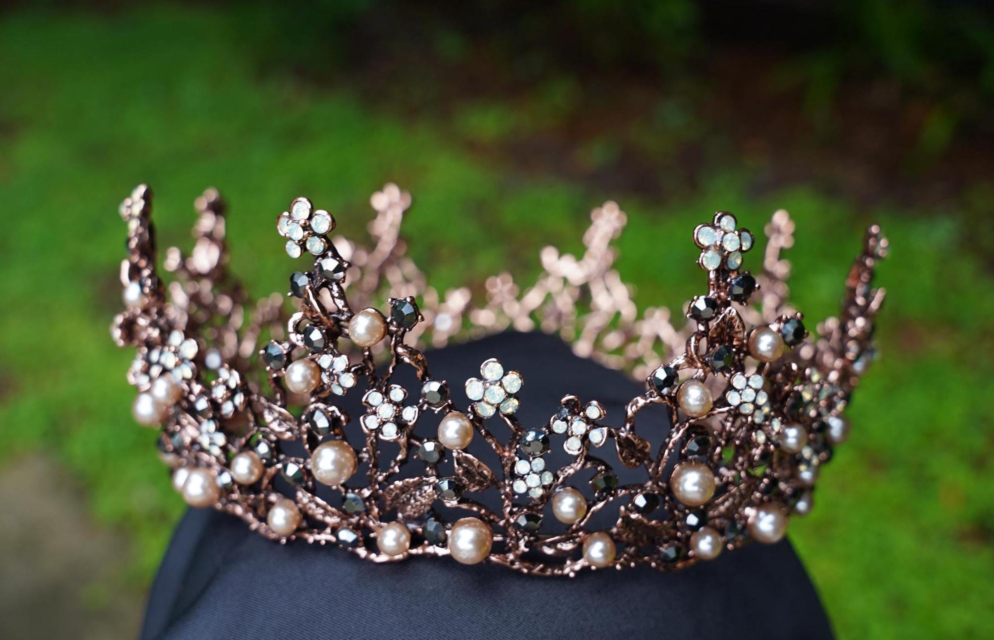 Lovely Dark Woodland Crown Bridal Goth Black Birthday Wedding Gift ...