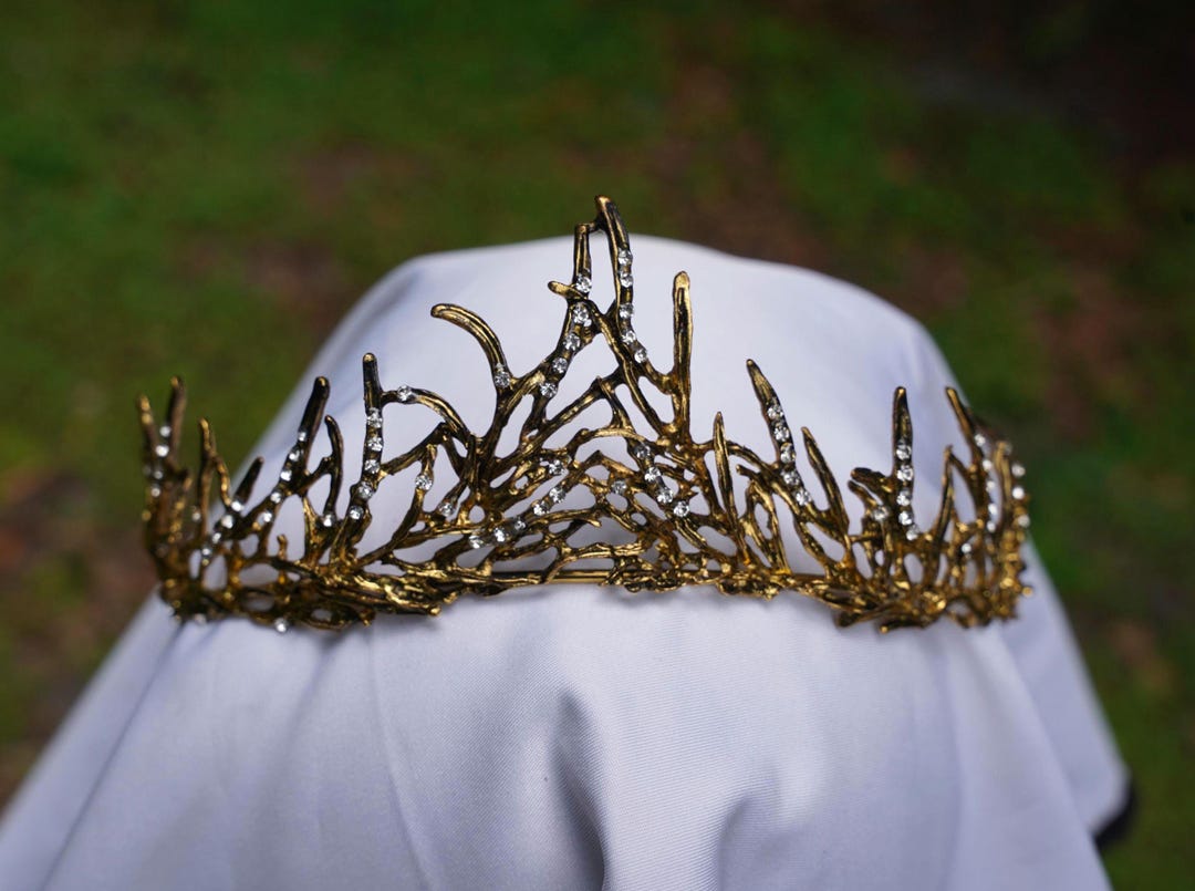 Dark Woodland Tiara Goth Black Crown Birthday Wedding Gift Diadem Bare ...