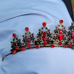 Blood Red Crystal Tiara Vampire Queen Bridal Goth Crown Birthday ...