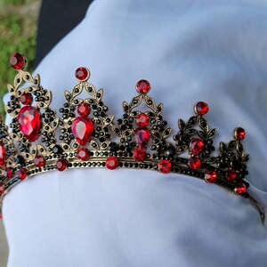 Blood Red Crystal Tiara Vampire Queen Bridal Goth Crown Birthday ...