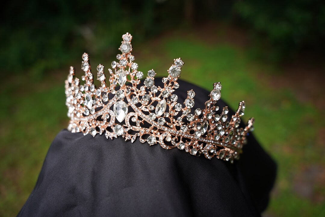 Rose Gold Bridal Tiara Crystal Birthday Wedding Gift Diadem Tiered ...