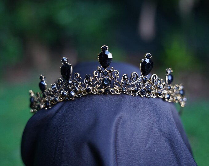 Very Demure Black Headband Tiara Bridal Crown Birthday Wedding Gift ...